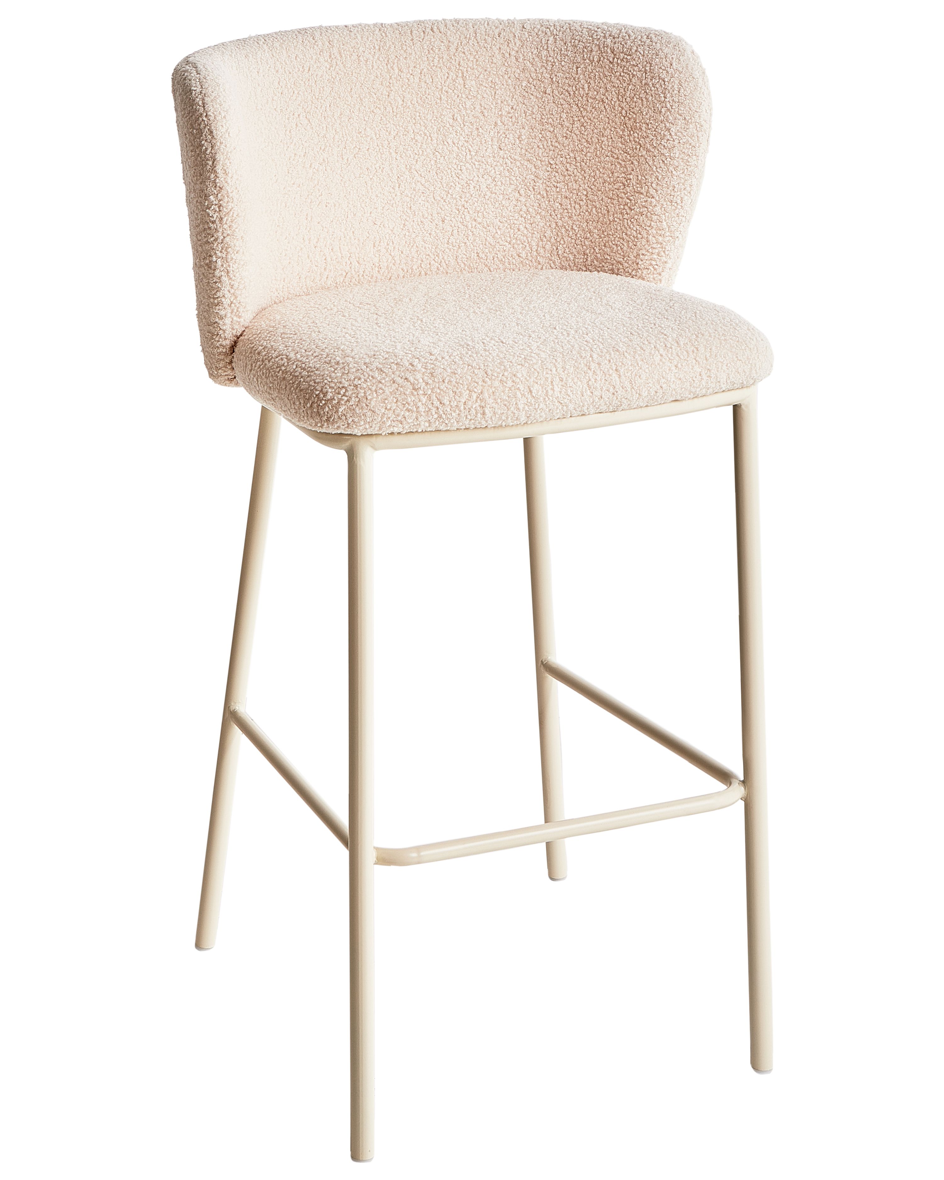 Sett med 2 barstoler MINA II Bouclé Lys beige | Beliani.no