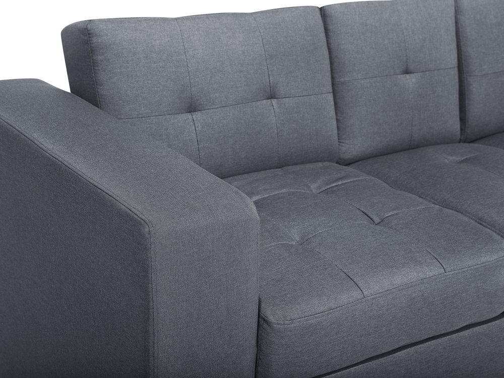 Sectional Sofa Bed with Ottoman Dark Grey FALSTER Beliani