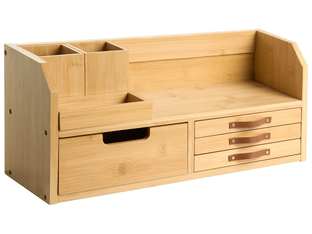 Kitchen Organiser FOUGASSE Bamboo Light Brown | Beliani.co.uk