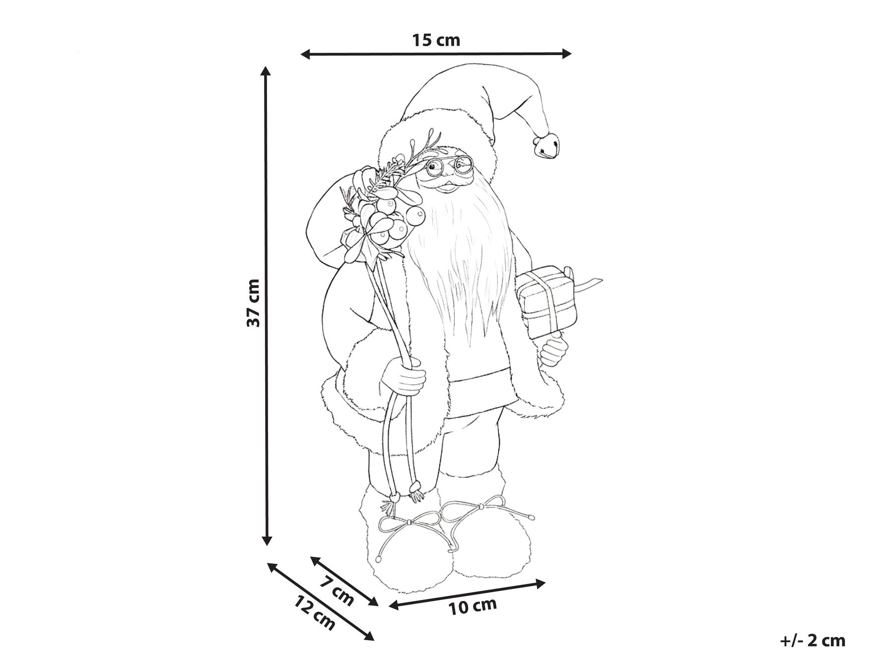 Christmas Decoration MOSVATN Santa Claus 37 cm Red/ Green | Beliani.pt