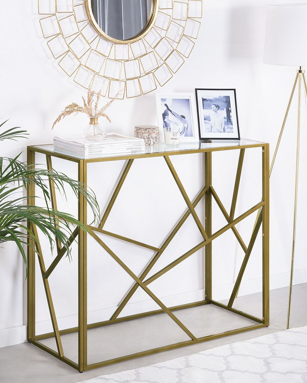 Konsolentisch Glas gold ORLAND Beliani