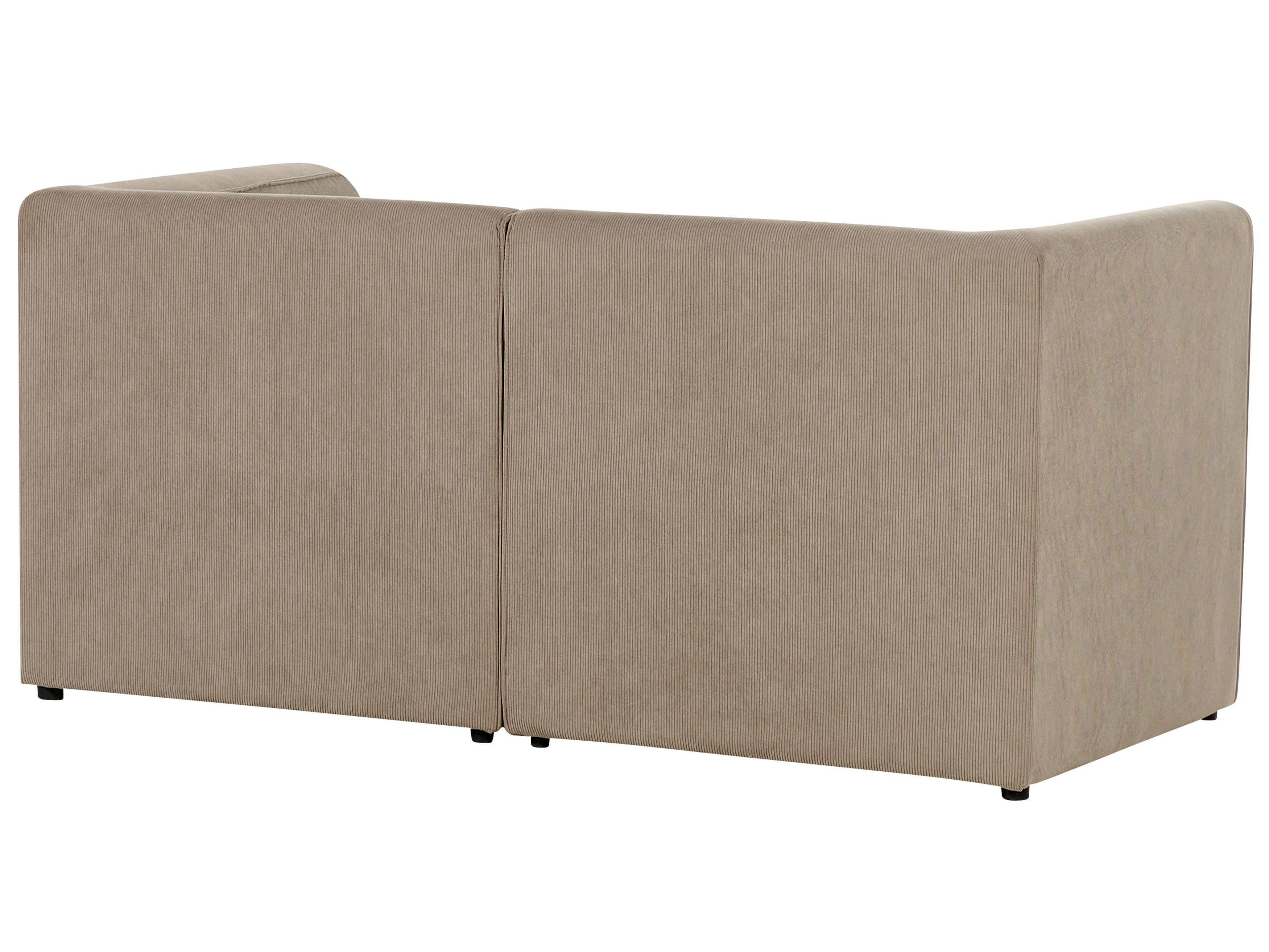 2 Seater Modular Jumbo Cord Sofa Taupe LEMVIG | Beliani.co.uk