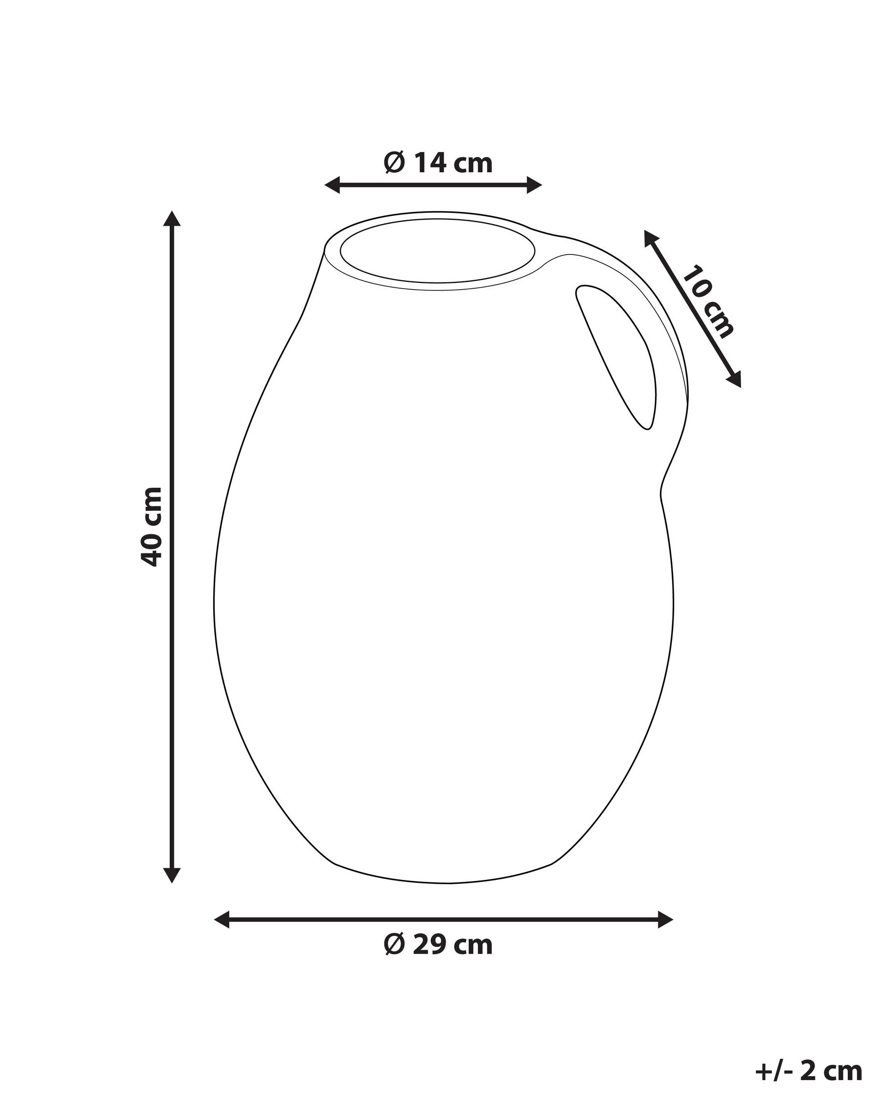 Decorative Vase KULIM Ceramic 40 cm Sand Beige | Beliani.co.uk