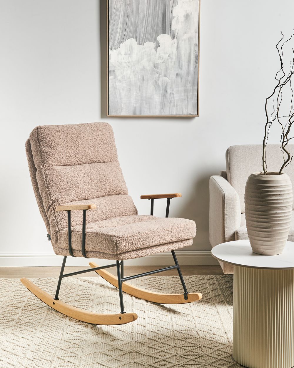 Keinutuoli OULU buklee Valkoinen | Beliani.fi