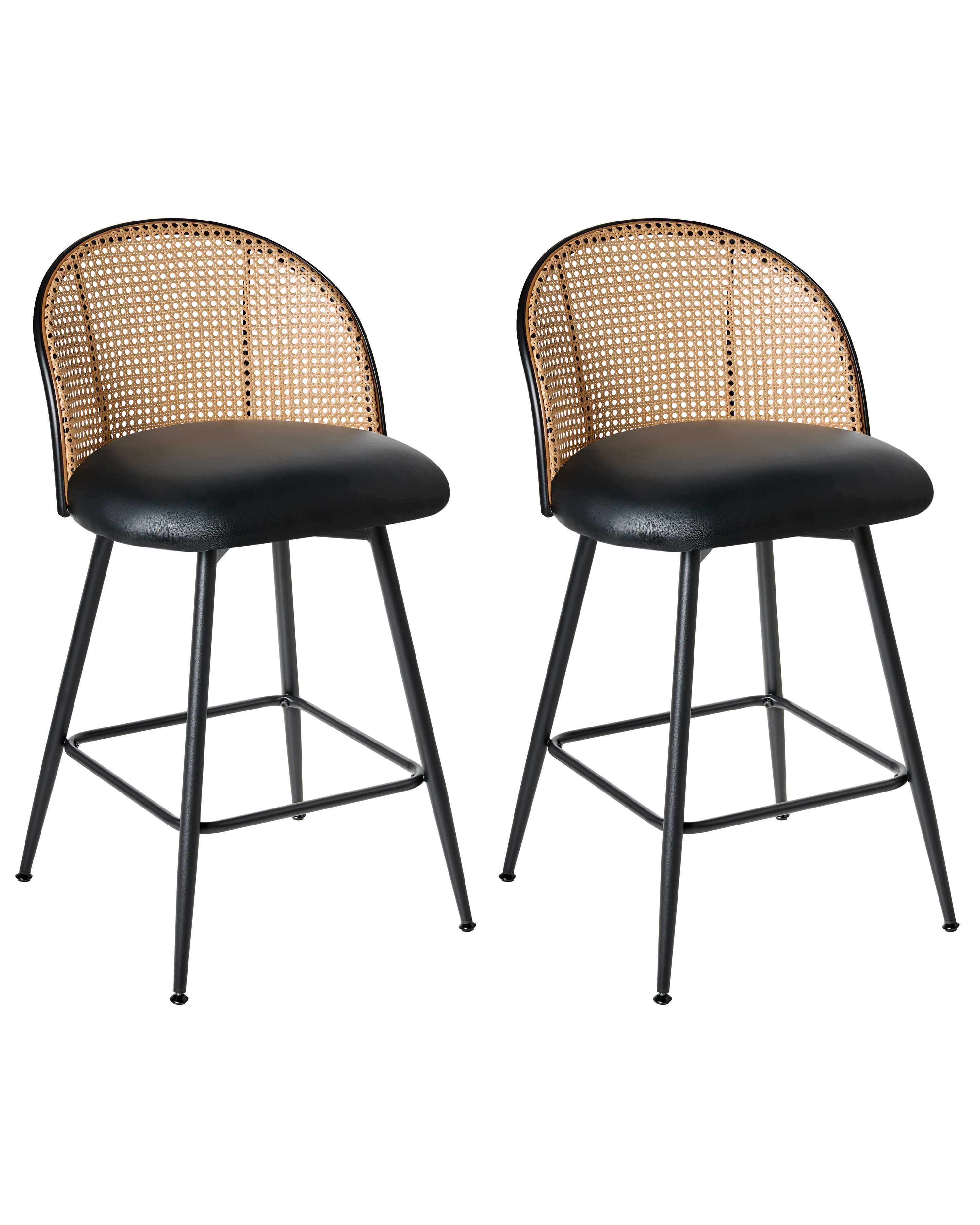 Set de 2 scaune de bar NATHAN Pivotant Negru | Beliani.ro