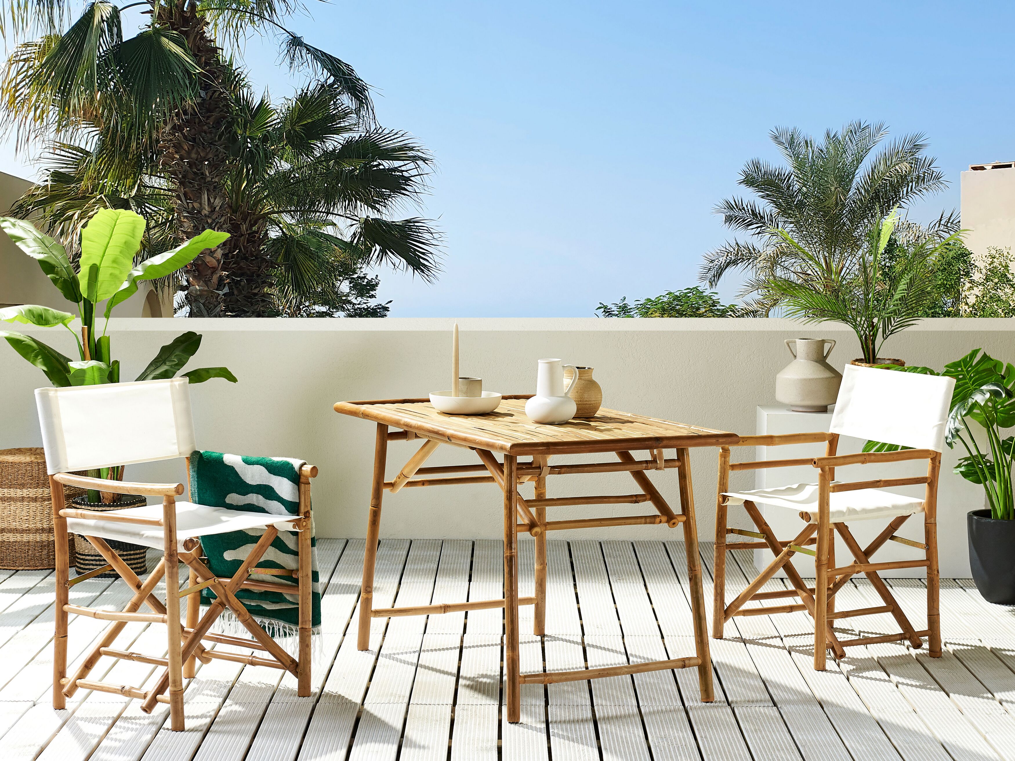 Garden Dining Table MOLISE 120 cm 69 cm Bamboo Wood Light Brown ...