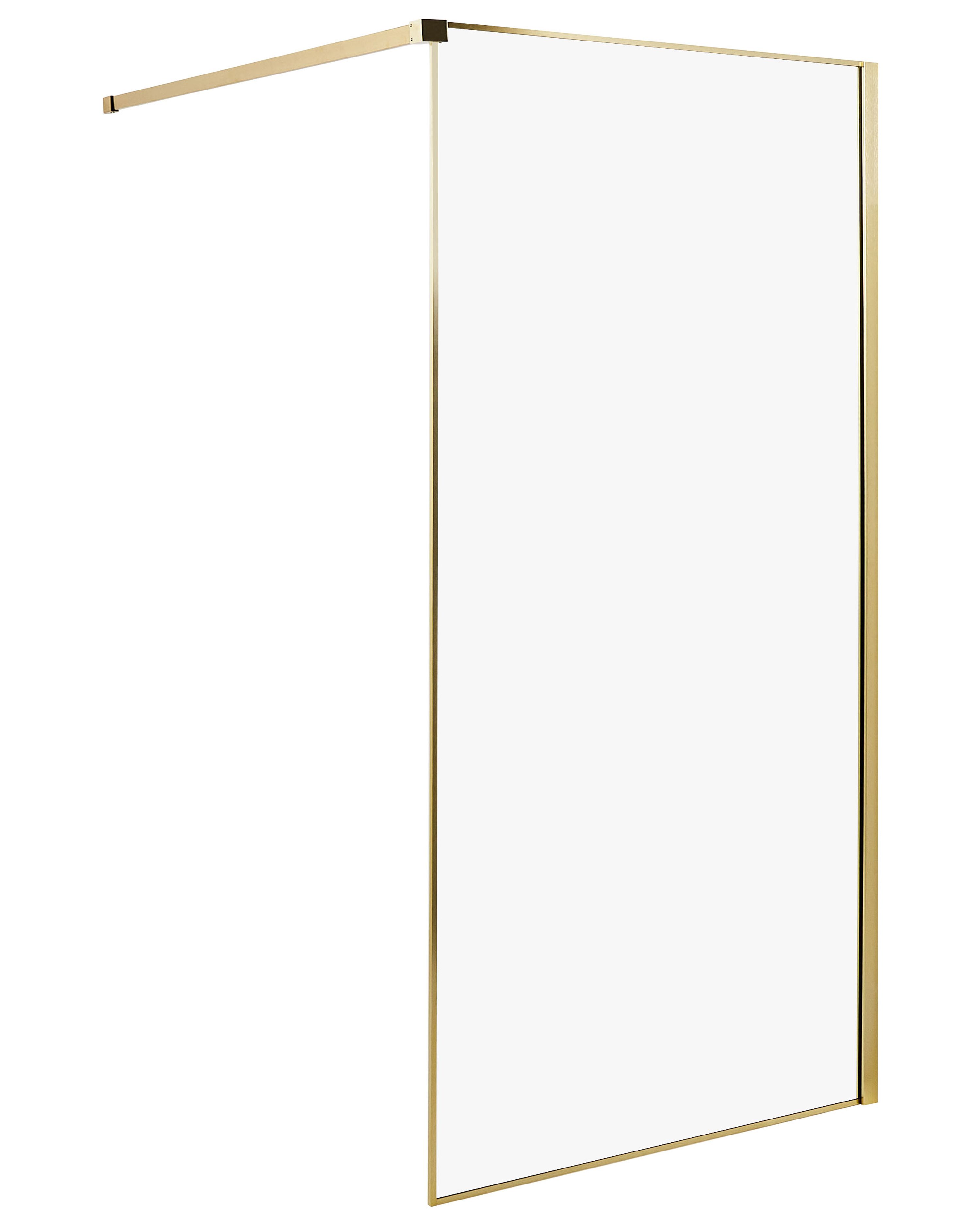 Shower Screen 100 x 190 cm Gold WASPAM | Beliani.co.uk