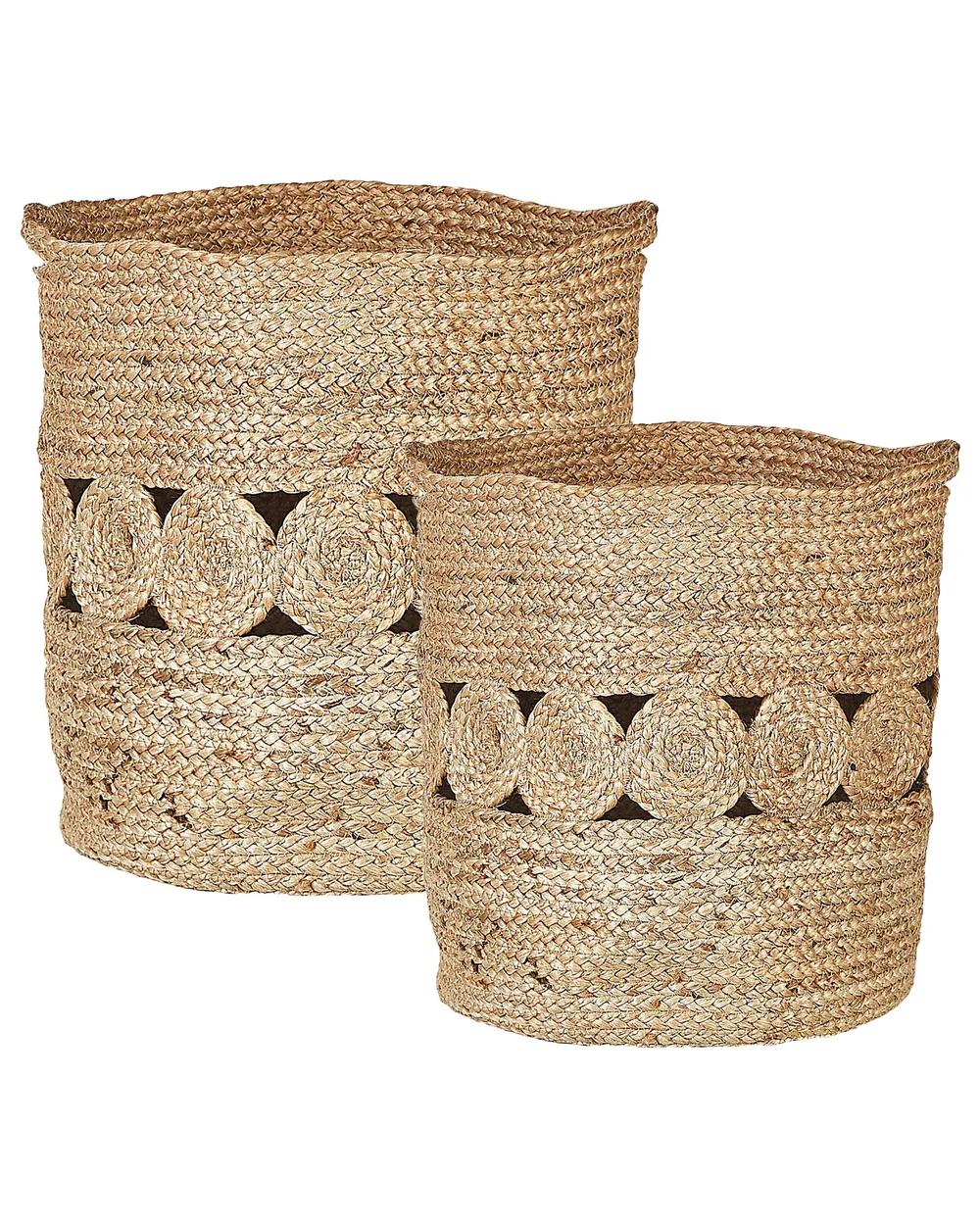 Set of 3 Baskets TAJORI Jute Natural | Beliani.co.uk