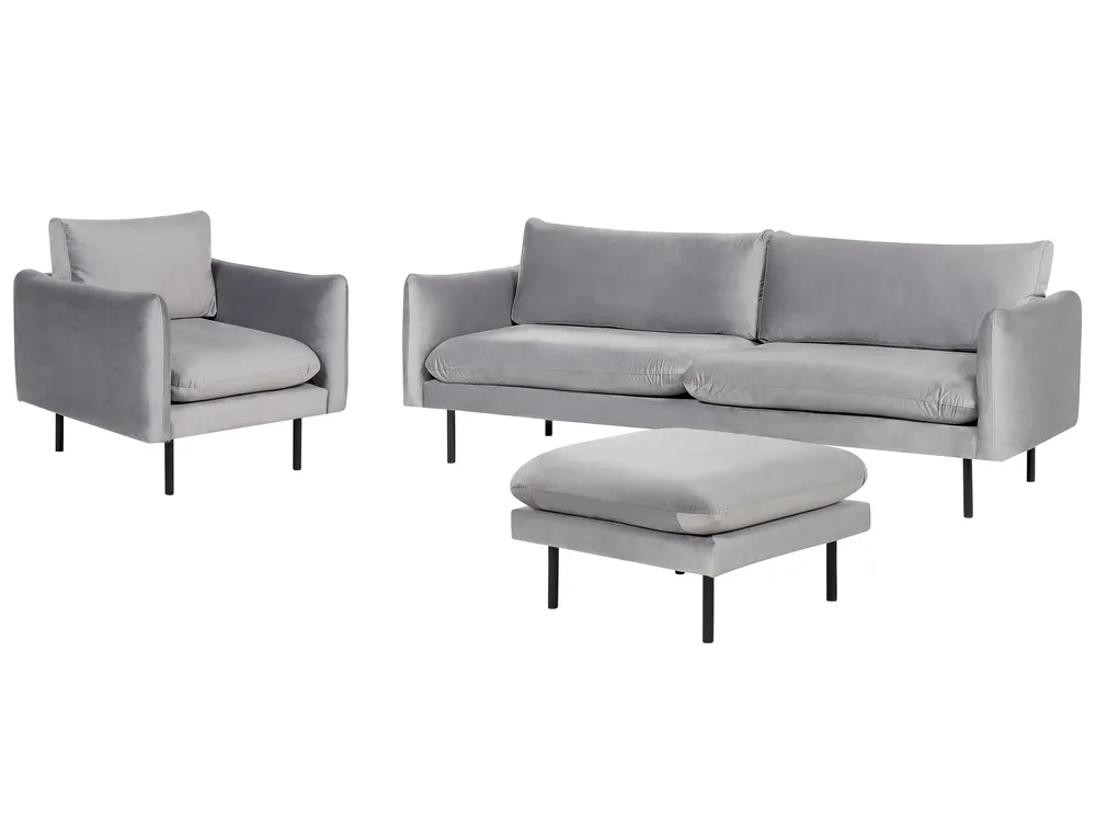 Ottomaan VINTERBRO Fluweel Beige | Beliani.nl