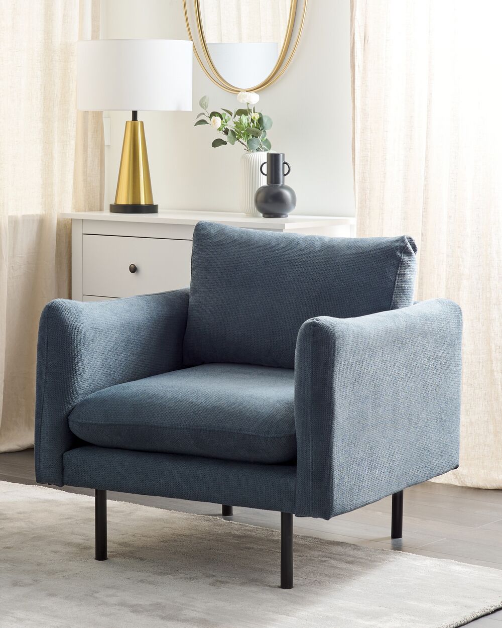 Fauteuil VOSS Stof Blauw | Beliani.nl