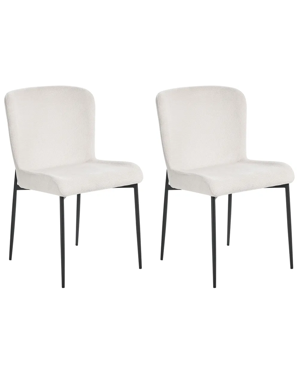 Set of 2 Dining Chairs ADA Fabric Light Grey | Beliani.co.uk