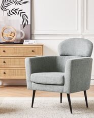 Armchair SOBY Fabric Grey | Beliani.co.uk