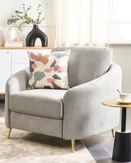 Armchair TROSA Fabric Light Grey | Beliani.co.uk