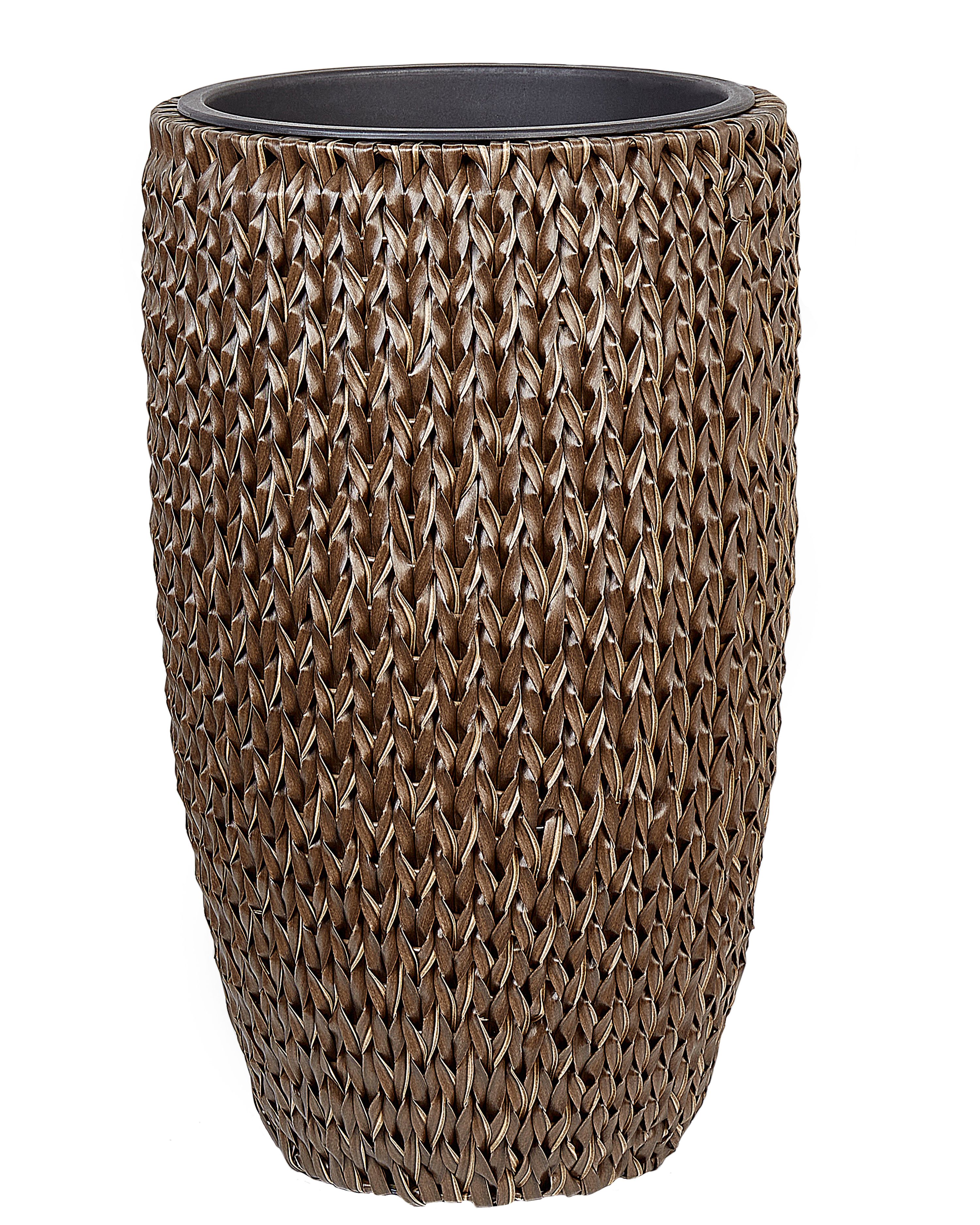 Lot de 2 pots de fleurs CEDRUS Polyrotin Marron | Beliani.fr