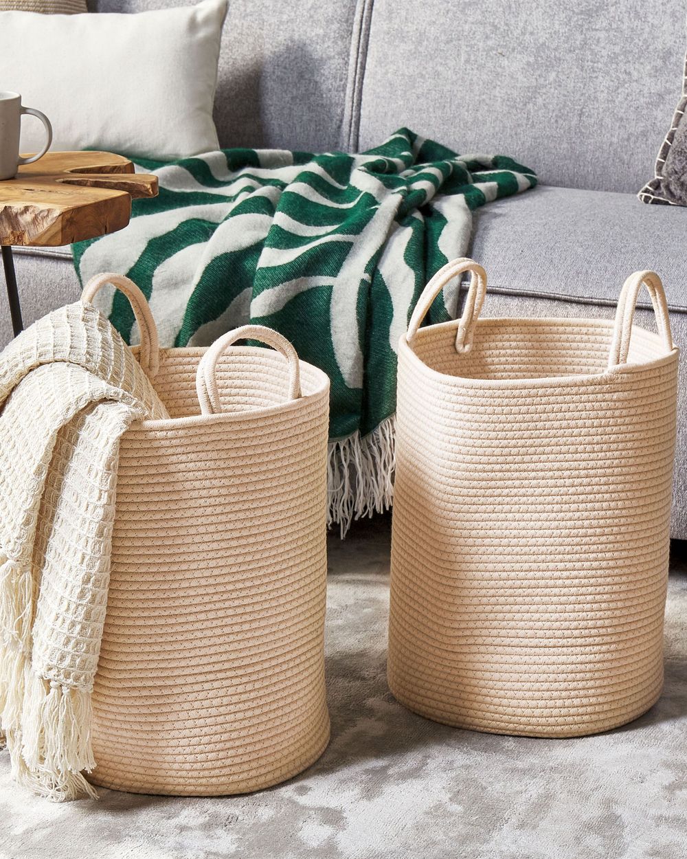 Set of 2 Baskets DANANG Wicker Natural | Beliani.co.uk