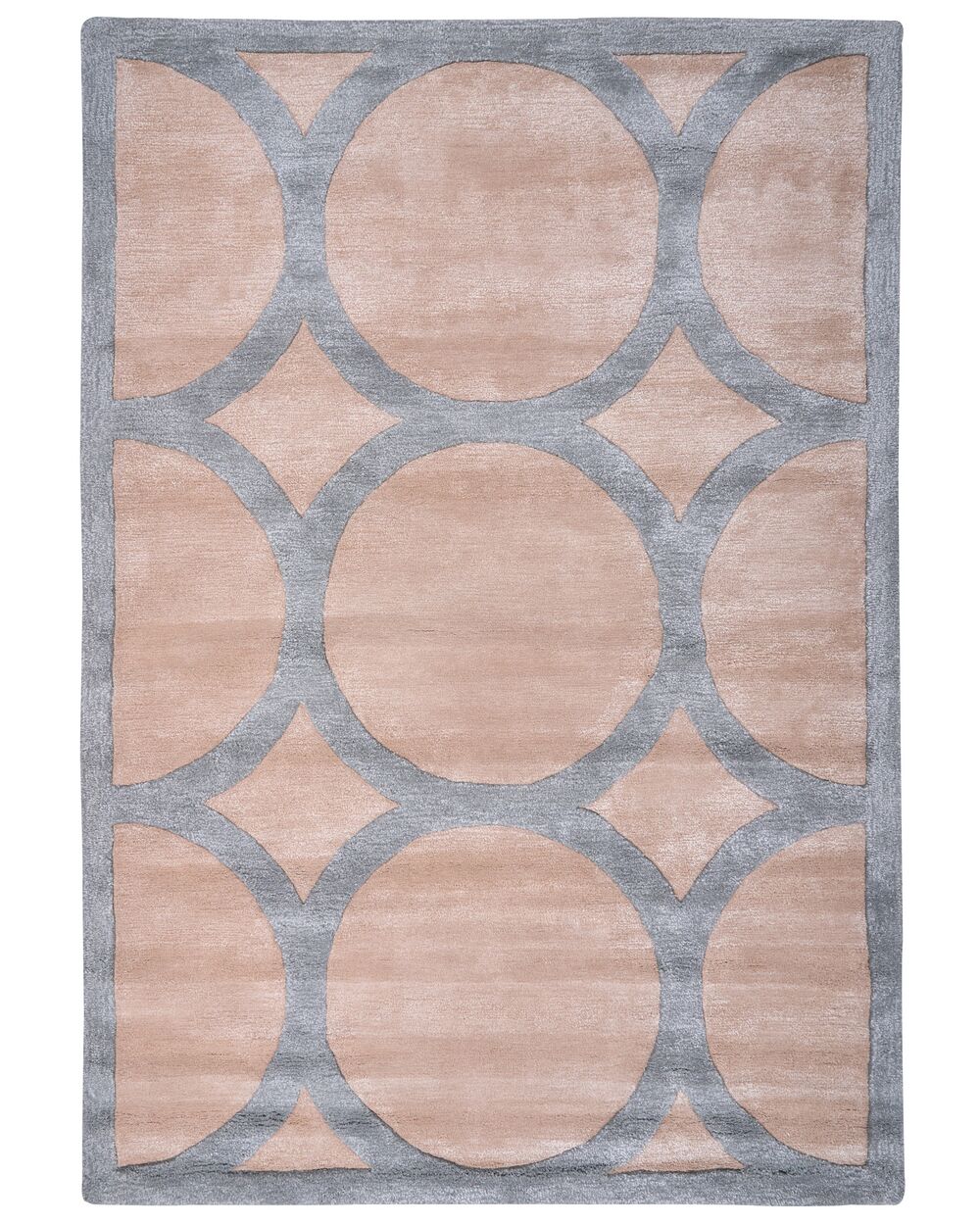 Rug GORANO Light Beige 160 x 160 cm Viscose | Beliani.co.uk