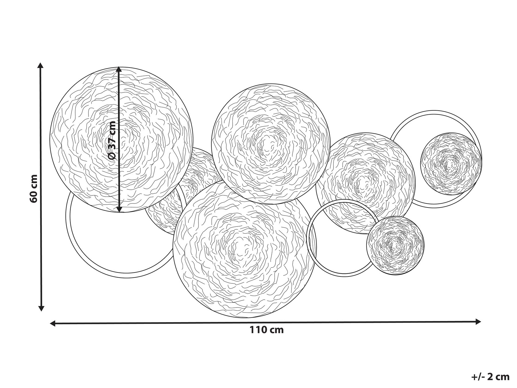 Wall Decor VANADIUM Metal 60 cm Gold | Beliani.co.uk