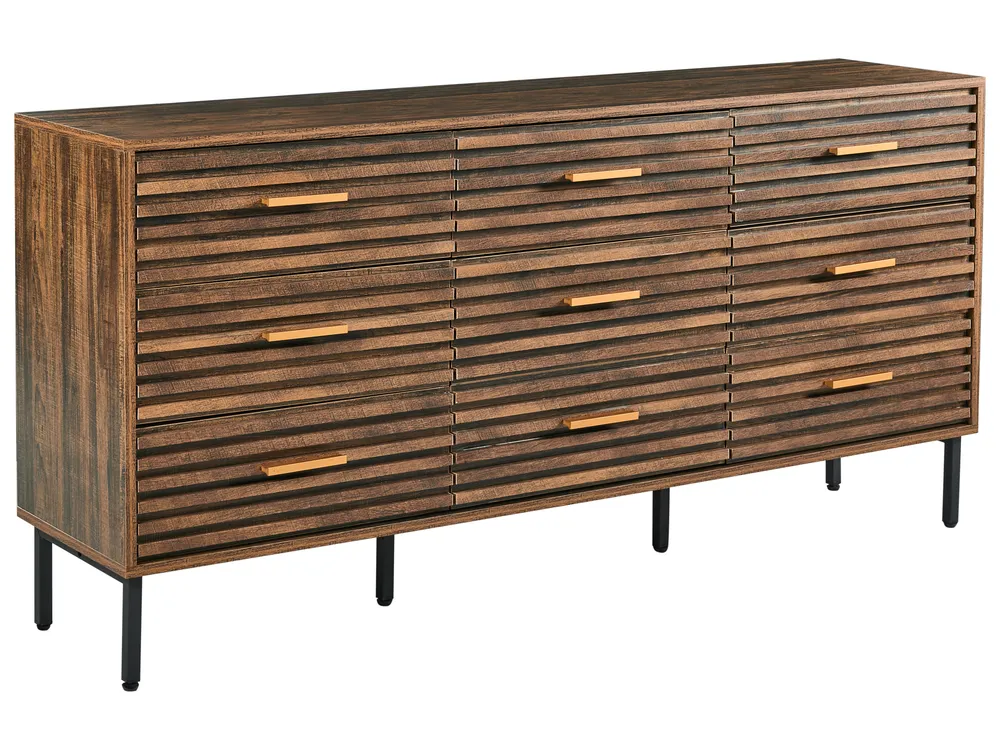 Commode à 9 tiroirs KEITH Marron foncé | Beliani.ch