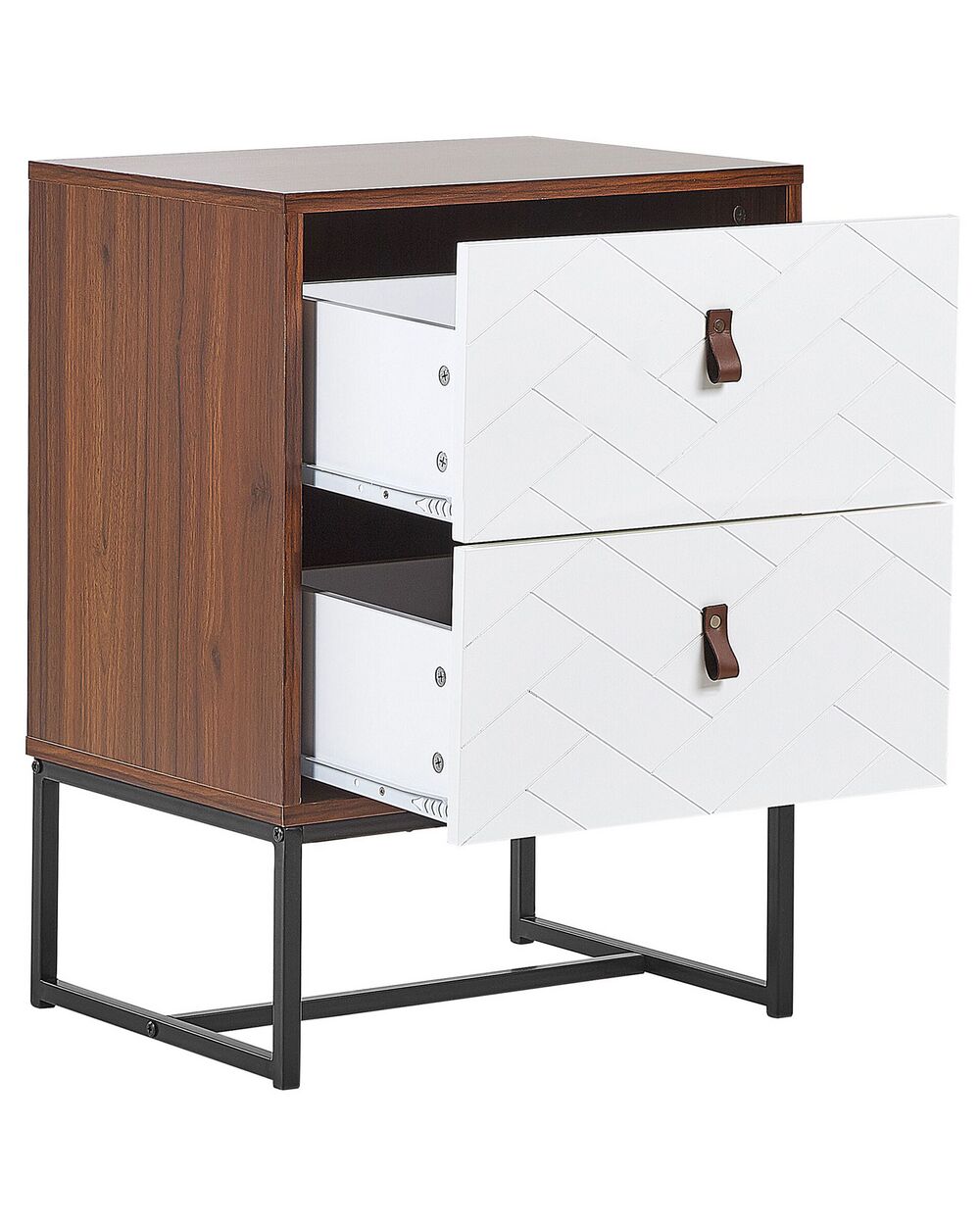 Black and white bedside drawers store