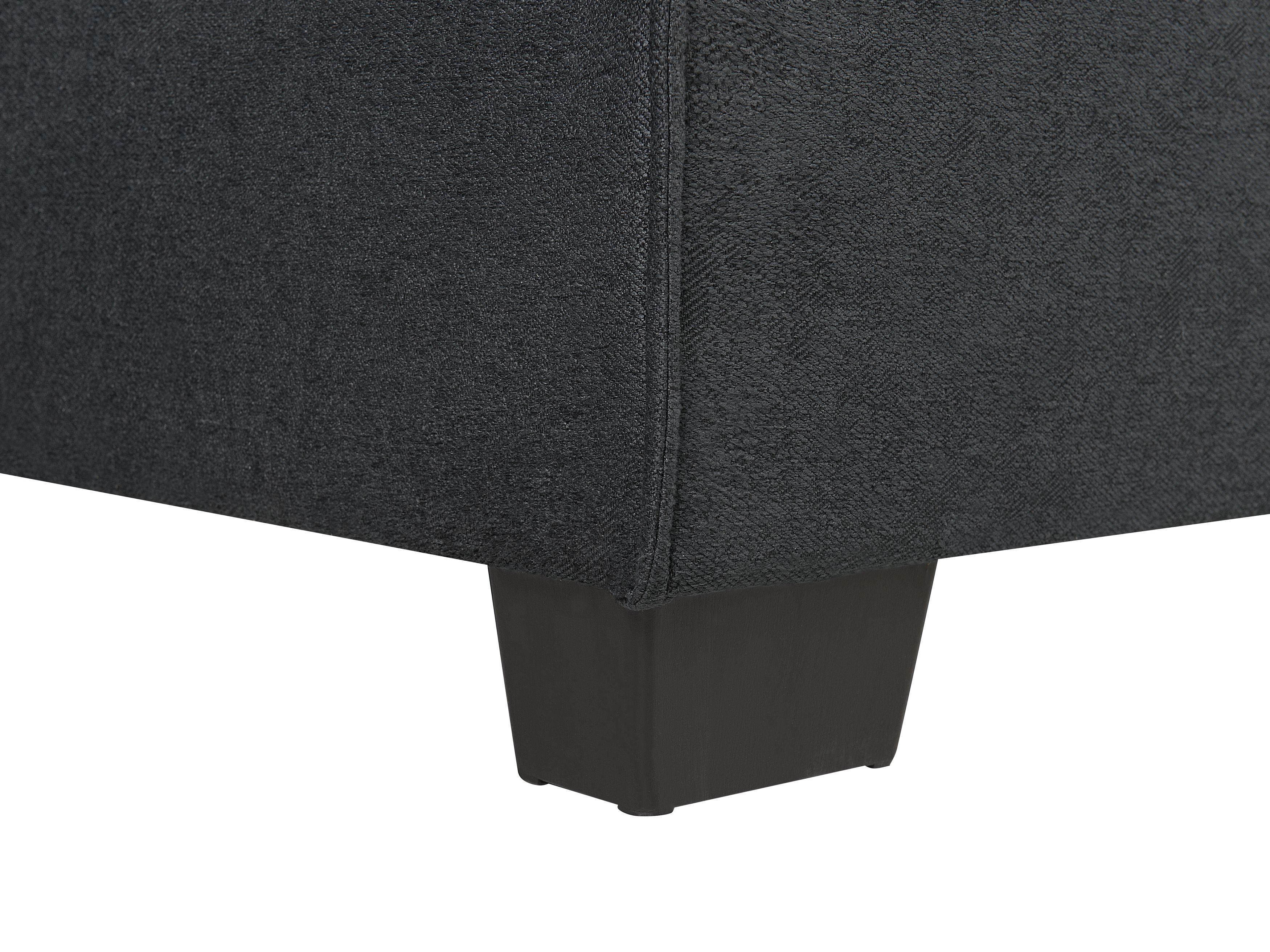 Sofá-cama de canto ROMEDAL Tecido Cinzento grafite 3 lugares à direita ...