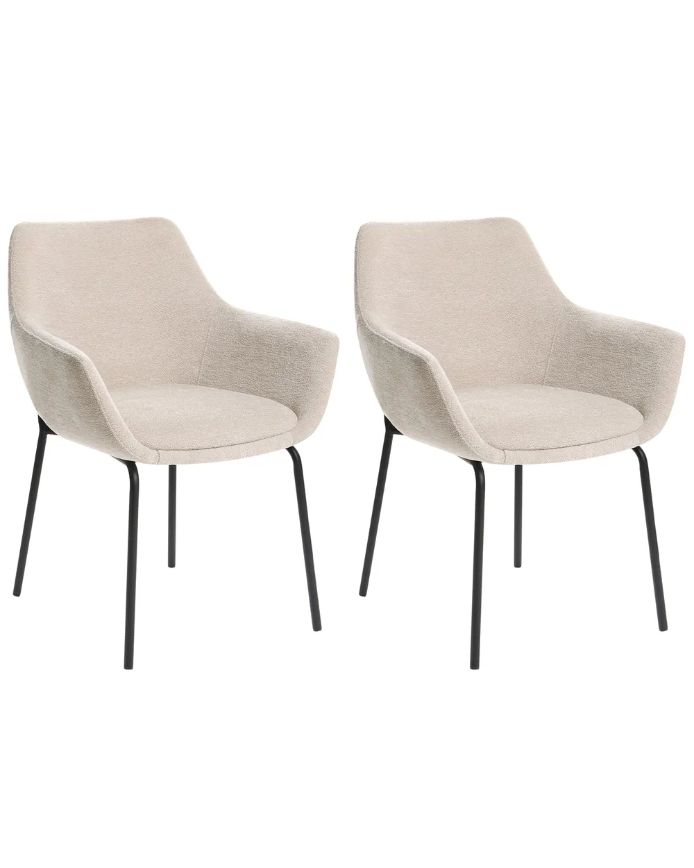 Set de 2 scaune dining BOWDON Chenille Bej deschis | Beliani.ro