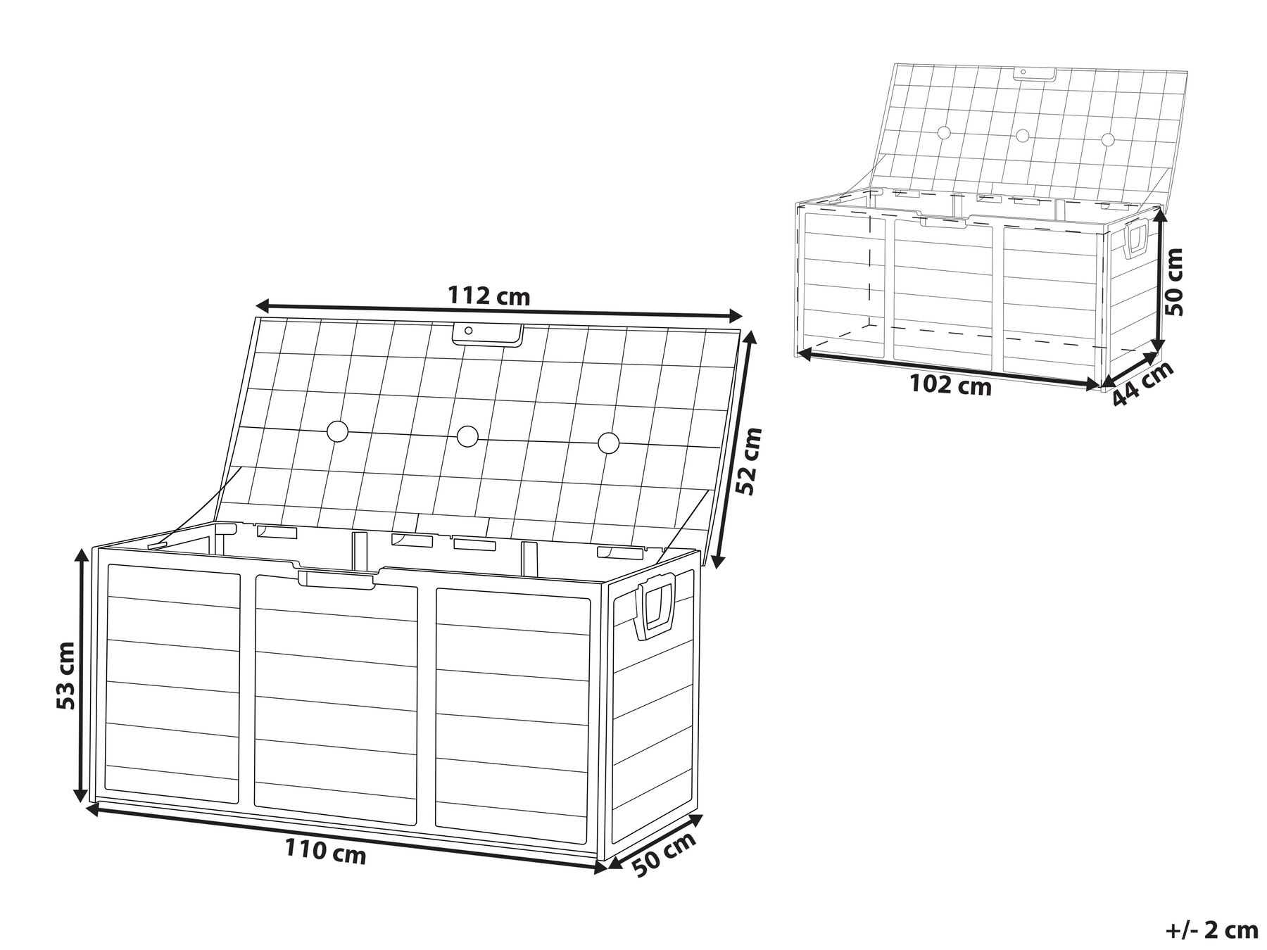 Skrzynia ogrodowa LOCARNO 112 cm 50 cm Brązowy | Beliani.pl