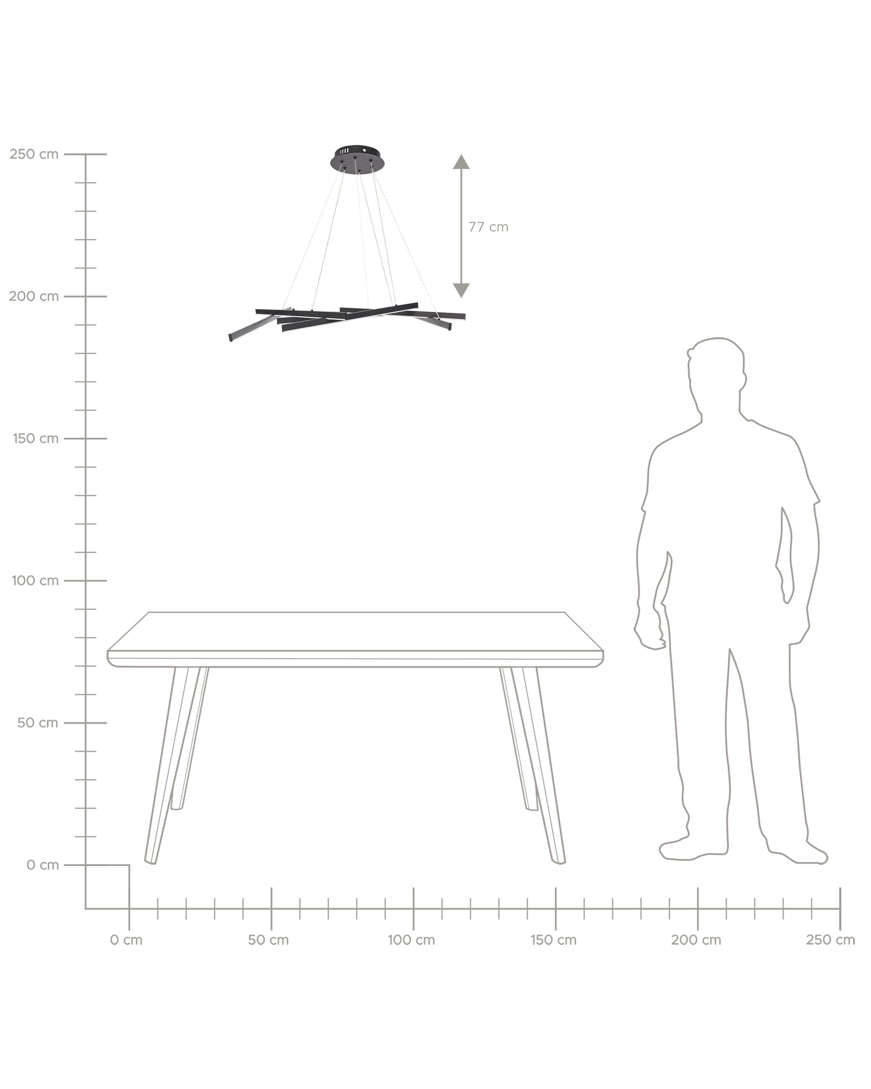 Metal LED Pendant Lamp Black KANDRA | Beliani.co.uk