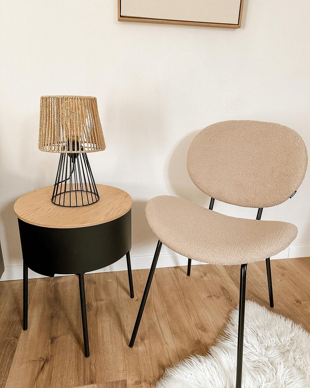 Sett med 2 spisestoler LUANA Bouclé Gråbrun | Beliani.no