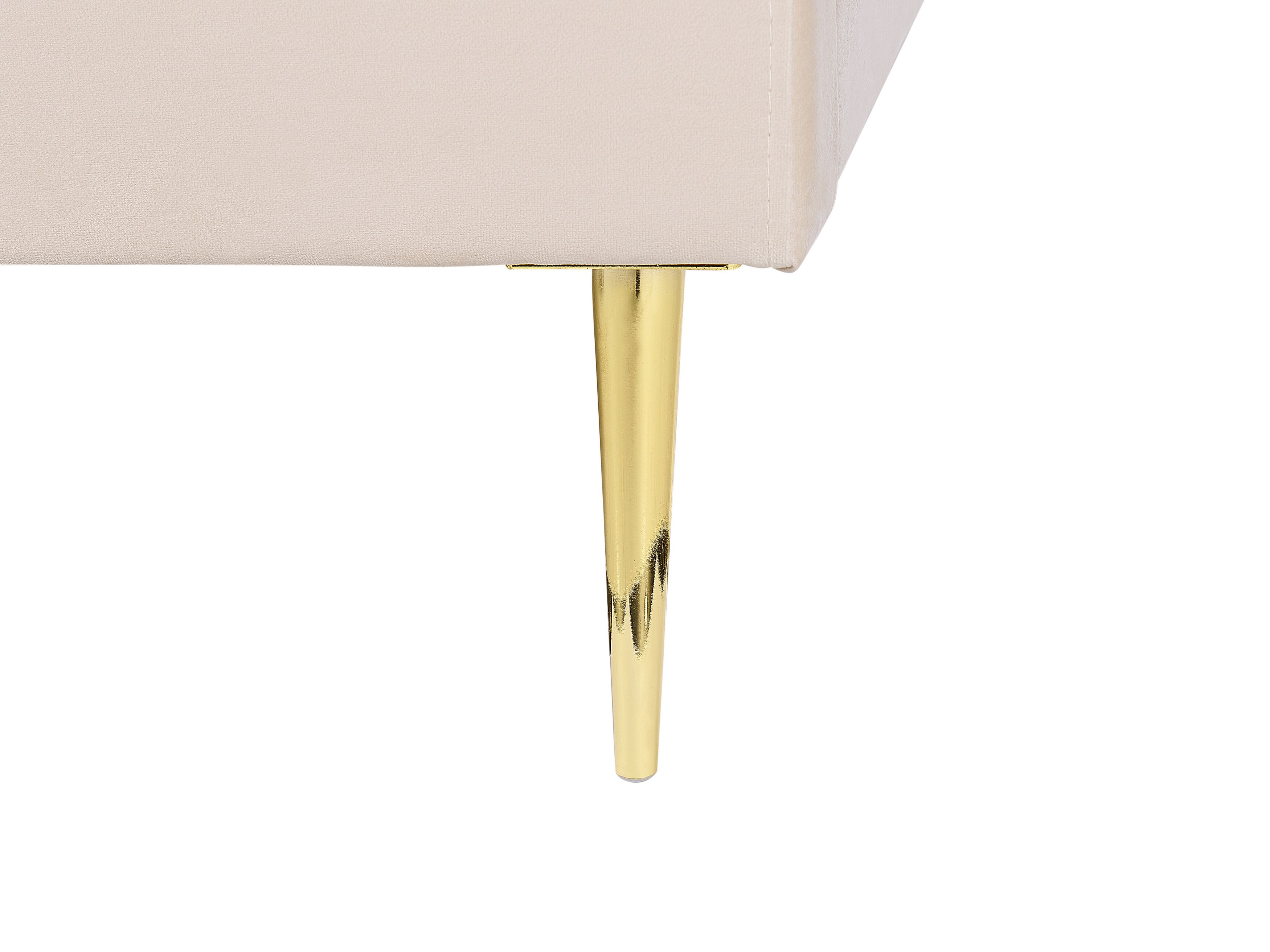 Seng 160 x 200 cm fløyel beige FLAYAT | Beliani.no