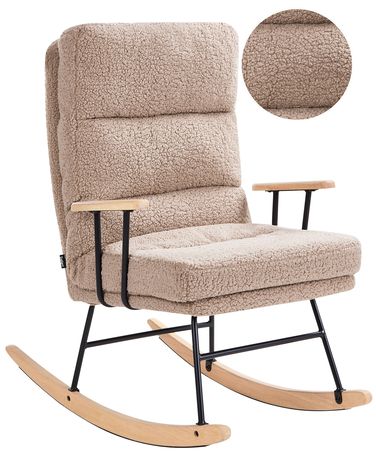 Rocking Chair ESKELIN Reclining Boucle Beige | Beliani.fi