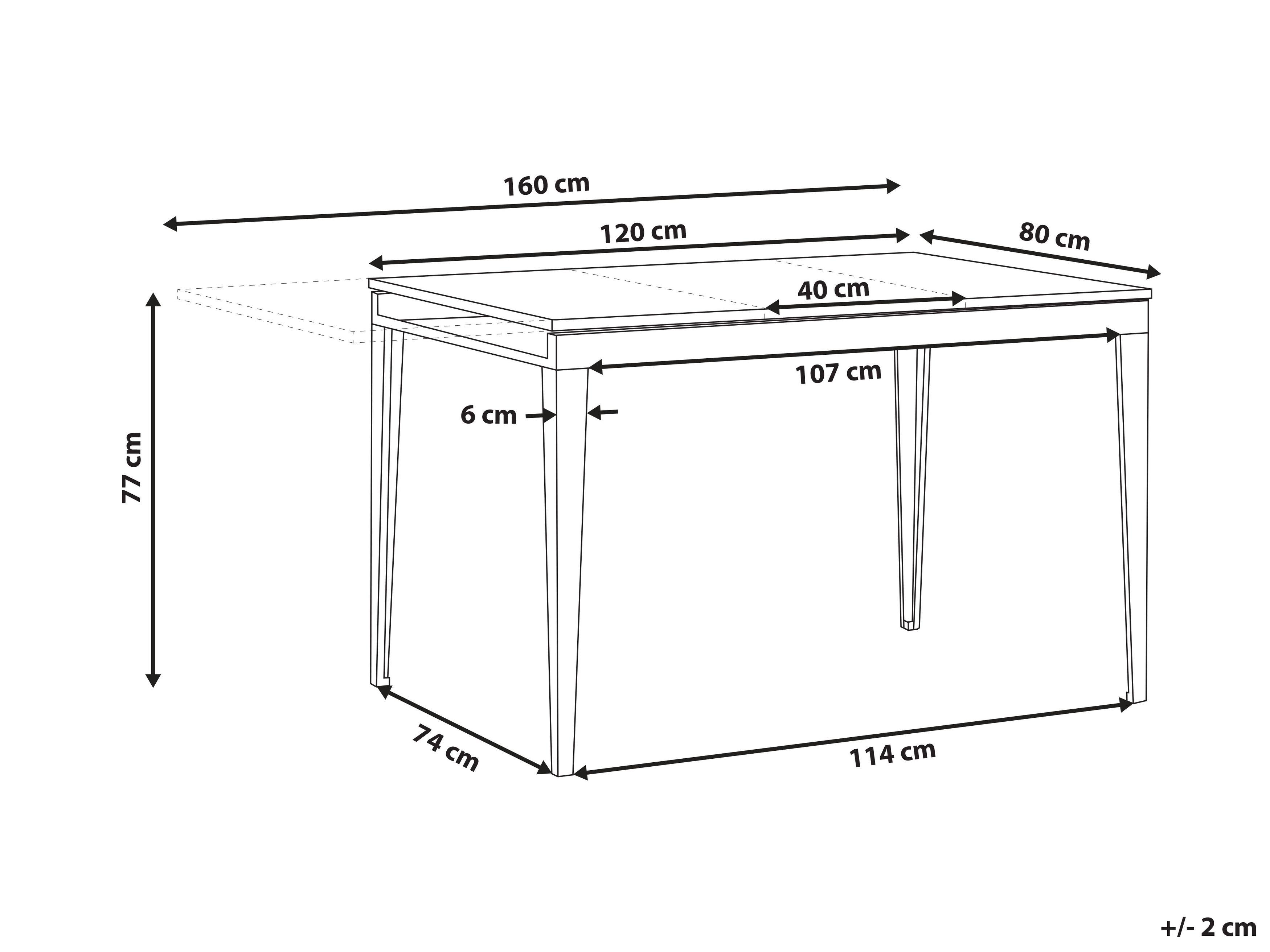 Extending Dining Table 120/160 x 80 cm Black NORLEY | Beliani.co.uk