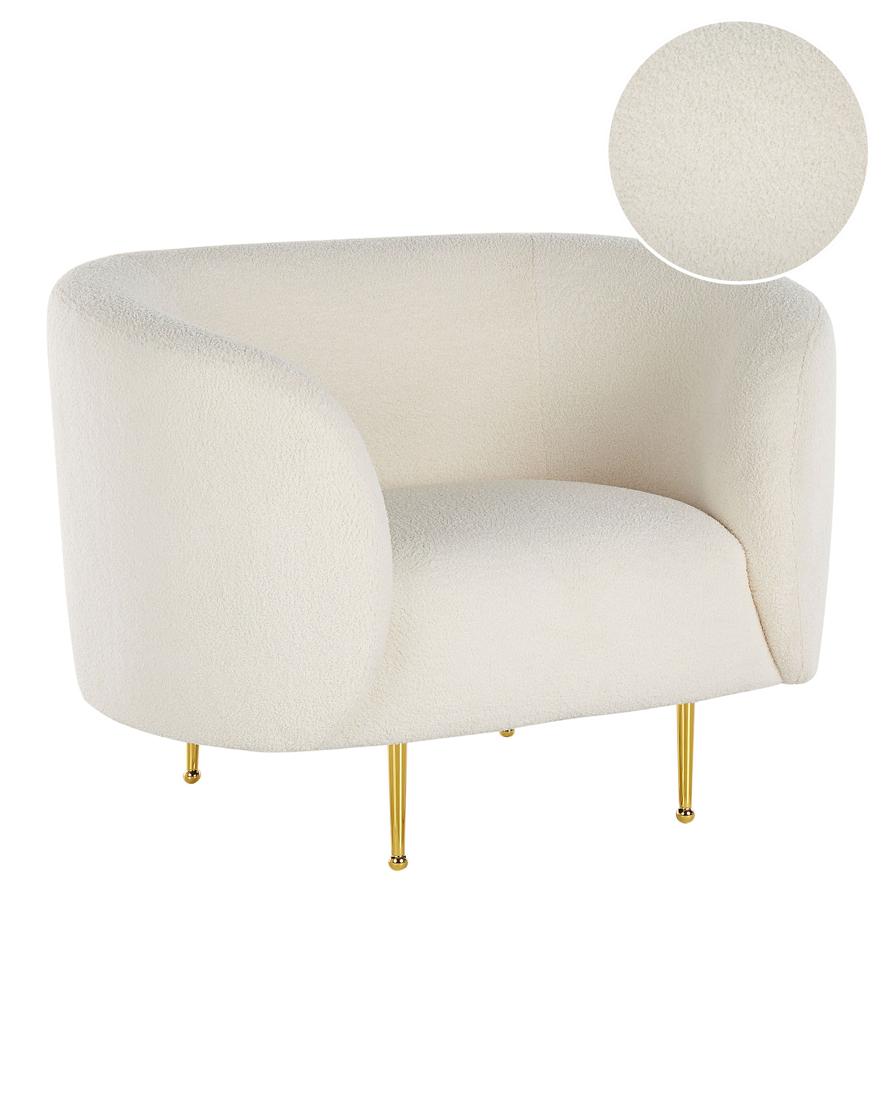 Armchair LOEN Boucle White | Beliani.co.uk