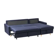 Sofá cama esquinero 4 plazas FLAKK Tela Azul marino con almacenaje ...