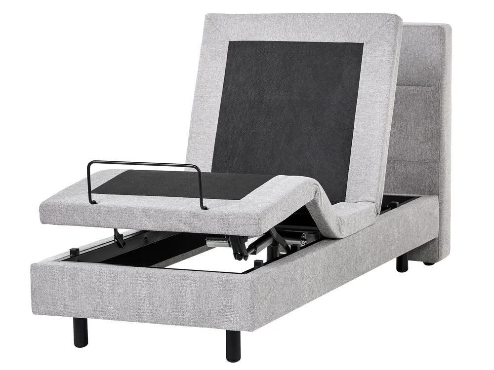 Adjustable Bed Fabric DUKE III 80 x 200 cm (EU Small Single) Light Grey ...