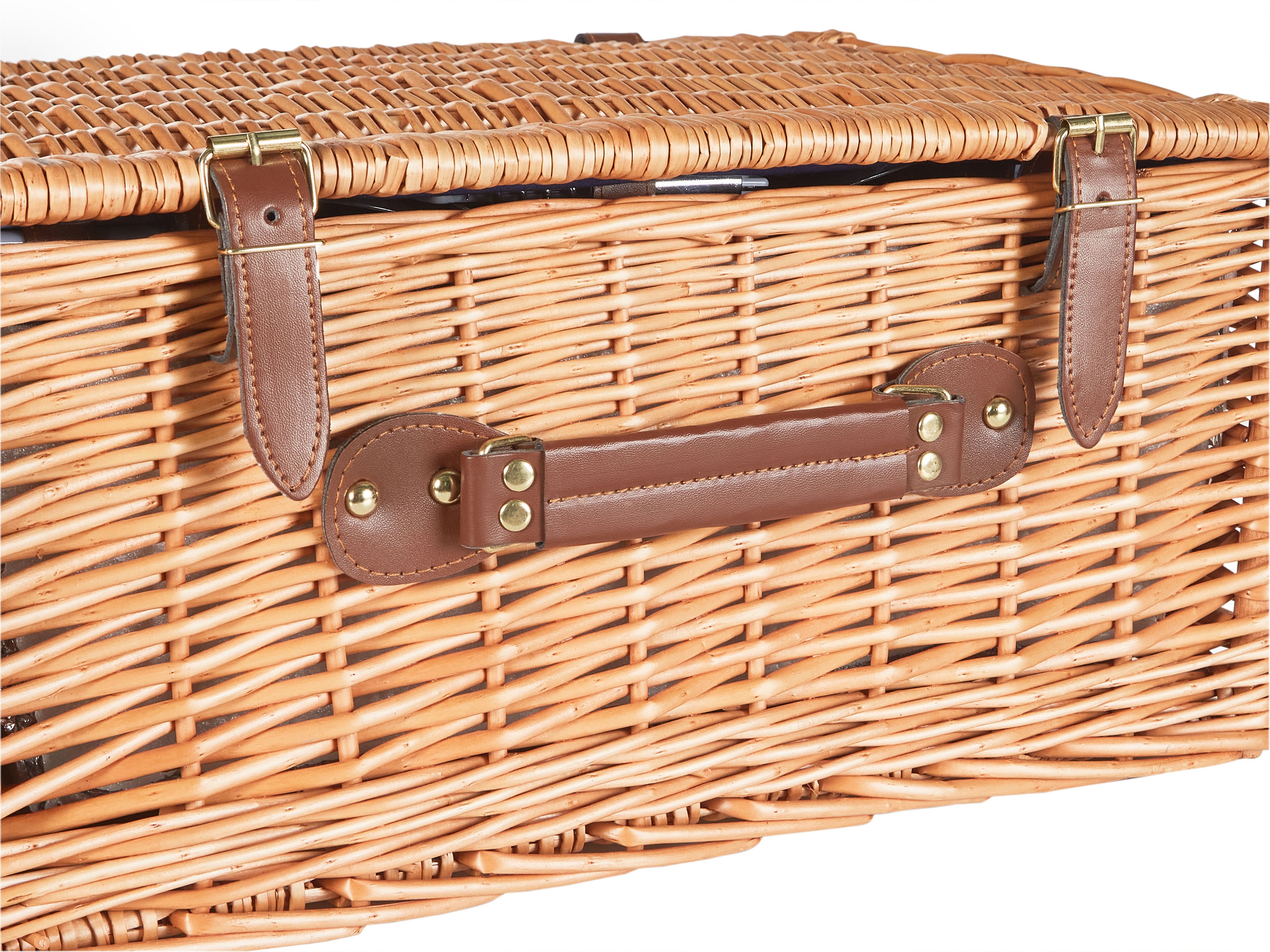 Picnic Basket CREPES Wood Brown | Beliani.co.uk