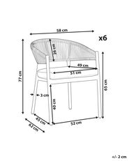 Set of 6 Garden Chairs with Cushions FLAVIA Metal White | Beliani.co.uk