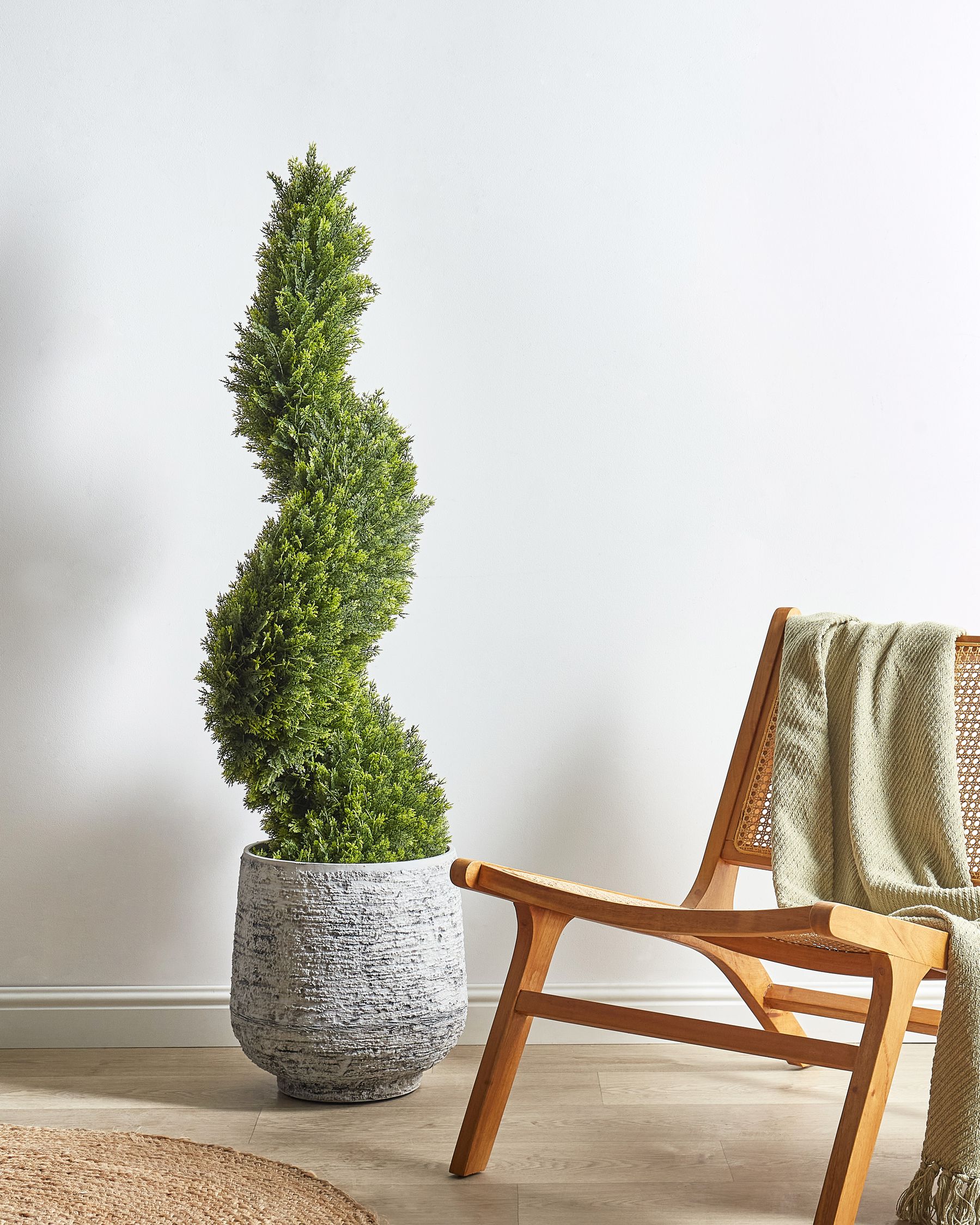Artificial Plant CYPRESS SPIRAL TREE 126 cm Green | Beliani.co.uk