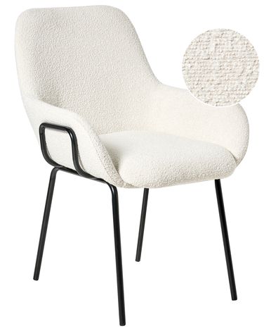 Scaun dining ALGONA Boucle Alb-murdar | Beliani.ro