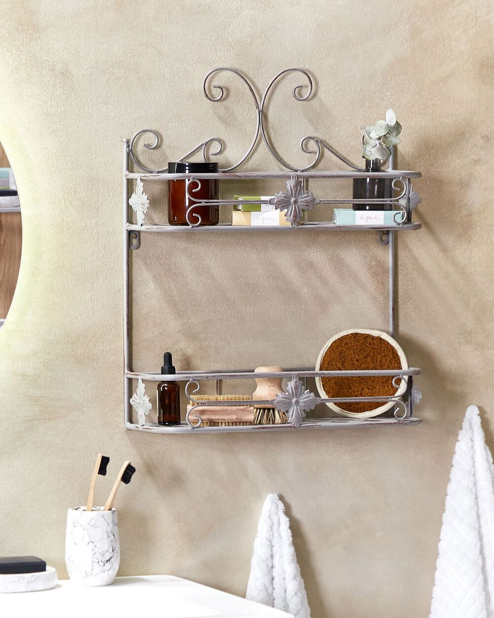 Bath wall shelf store