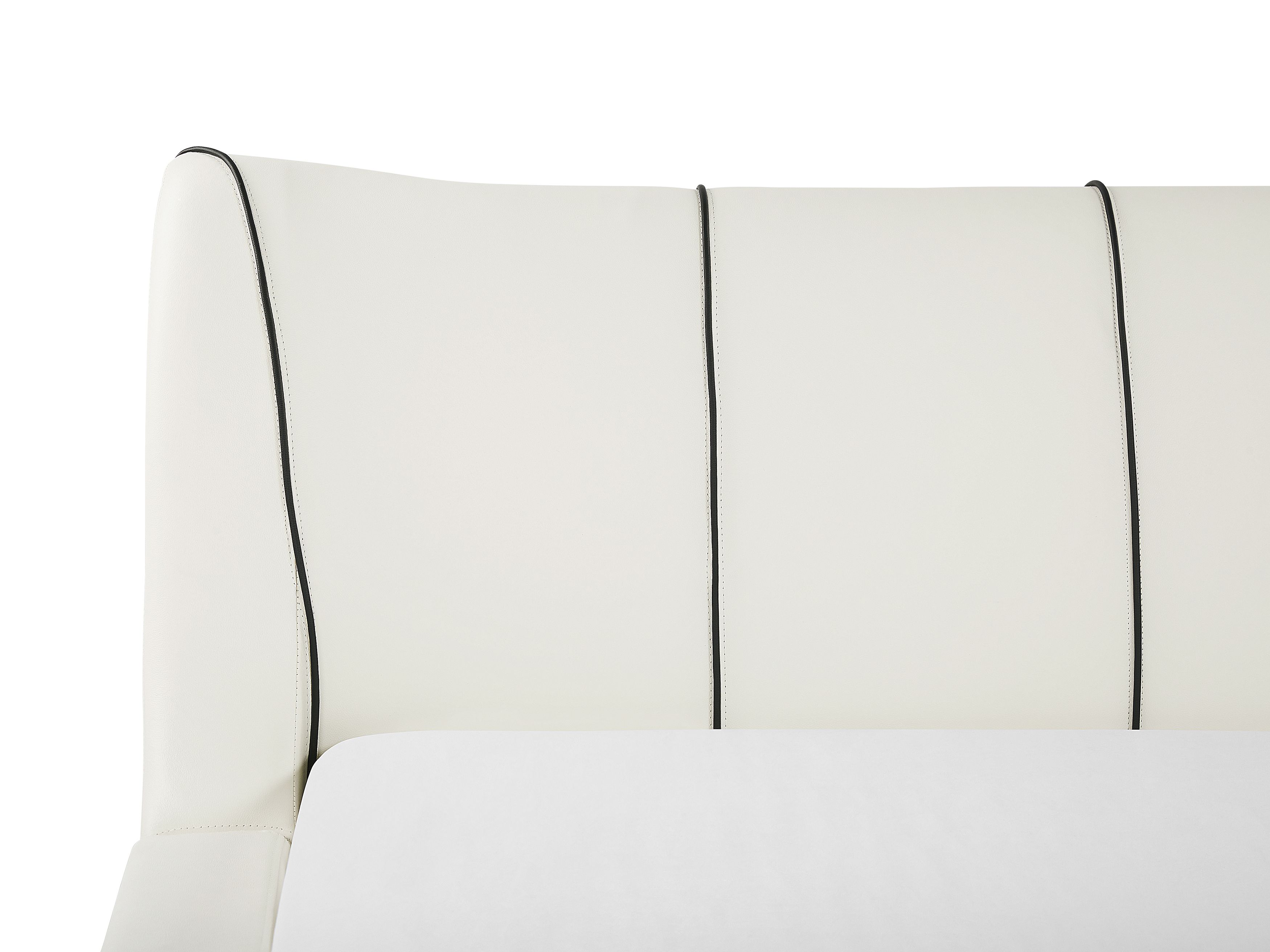 Leather EU Double Waterbed White NANTES | Beliani.co.uk