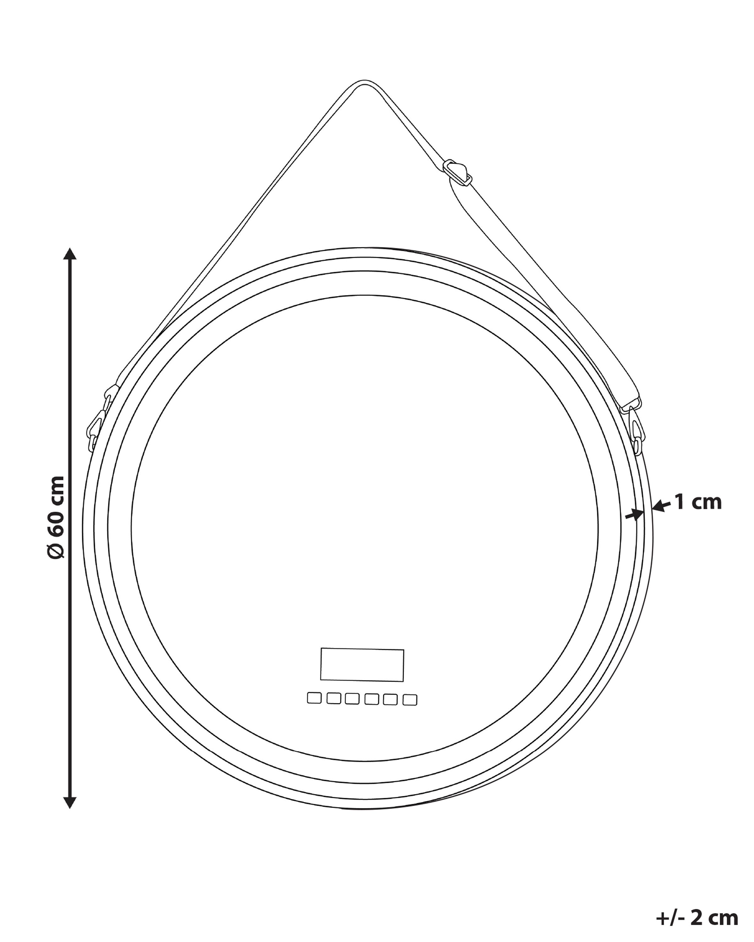 LED Wall Mirror with Bluetooth Speaker ⌀ 60 cm Gold DAROIS | Beliani.co.uk