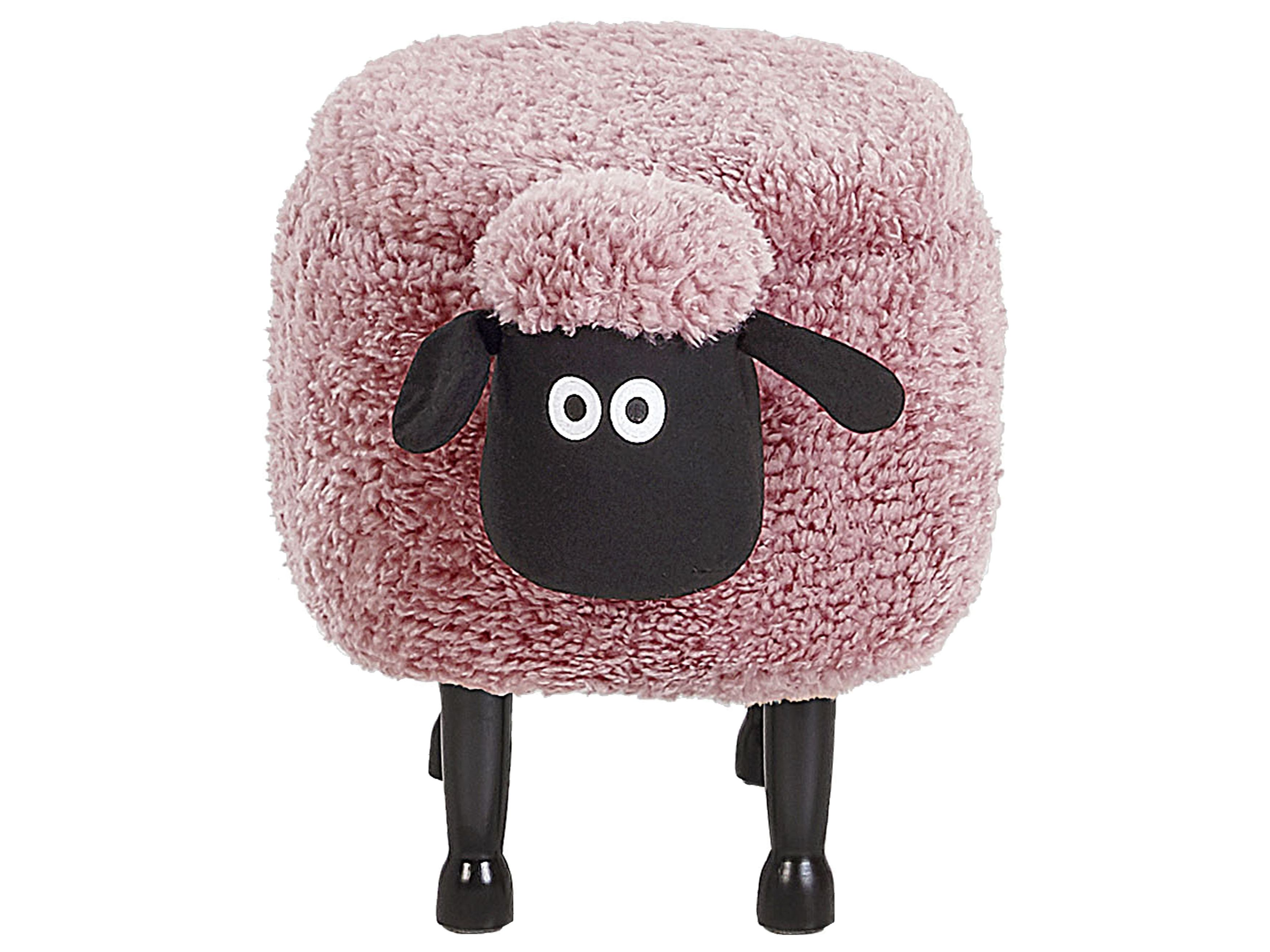 Fabric Storage Animal Stool Pink SHEEP | Beliani.co.uk