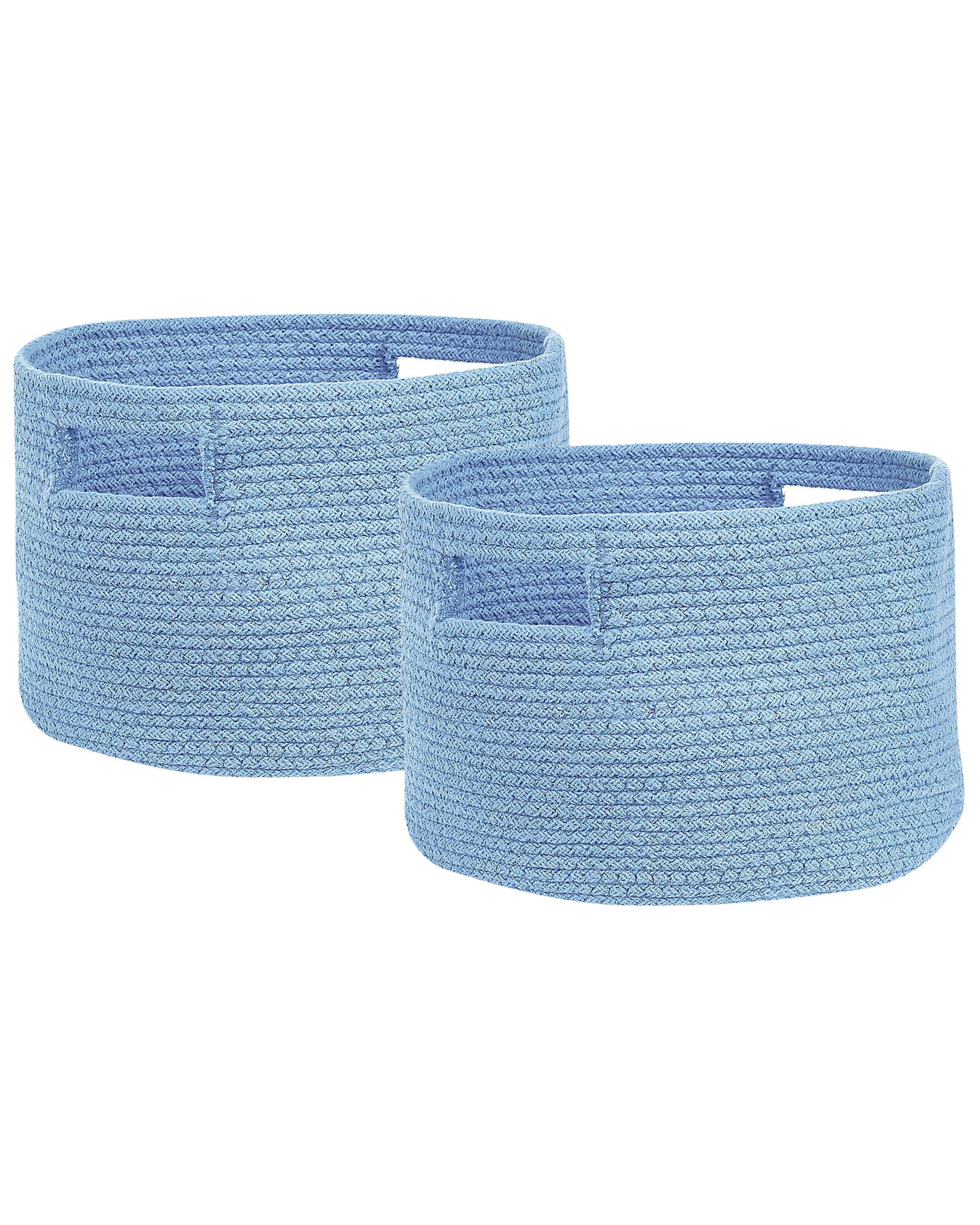 Set of 2 Baskets CHINIOT Cotton Light Blue | Beliani.co.uk