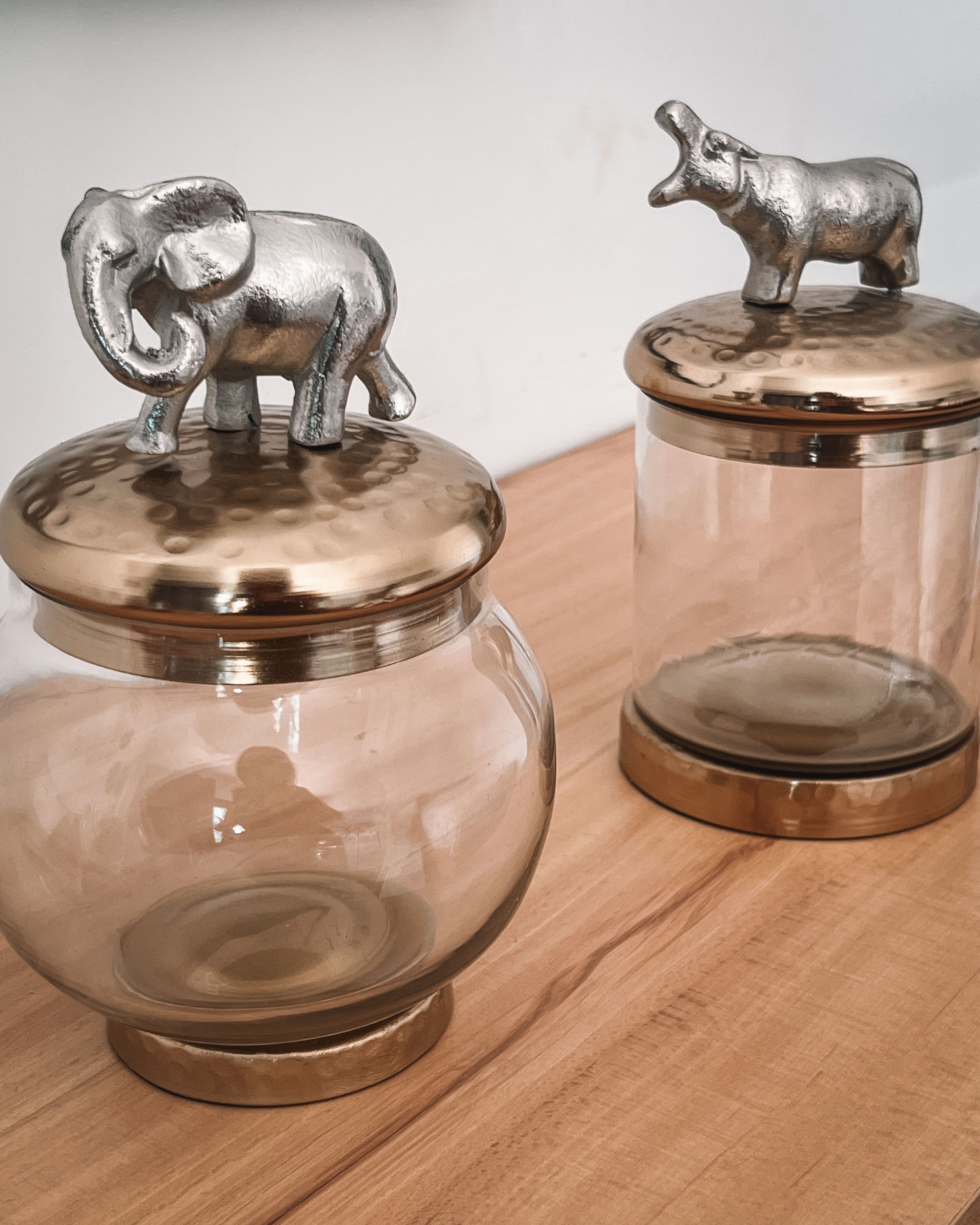 Set of 2 Trinket Boxes LAKI Glass Gold | Beliani.co.uk