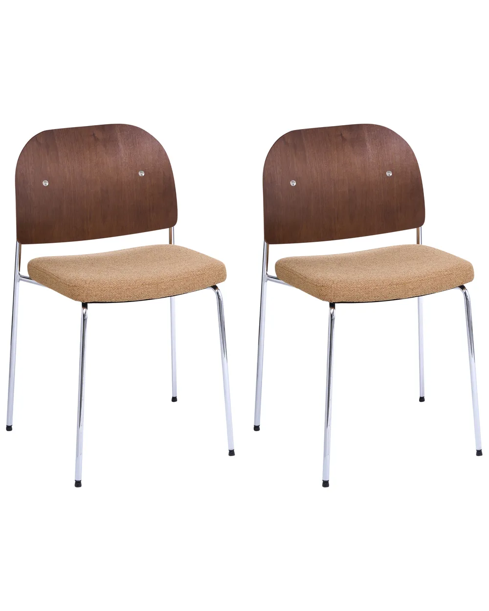 Set of 2 Dining Chairs ASHCROFT Metal Orange/ Dark Brown | Beliani.es