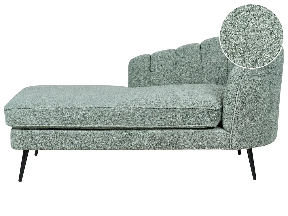 Right-Hand Chaise Lounge ALLIER Boucle Green | Beliani.co.uk