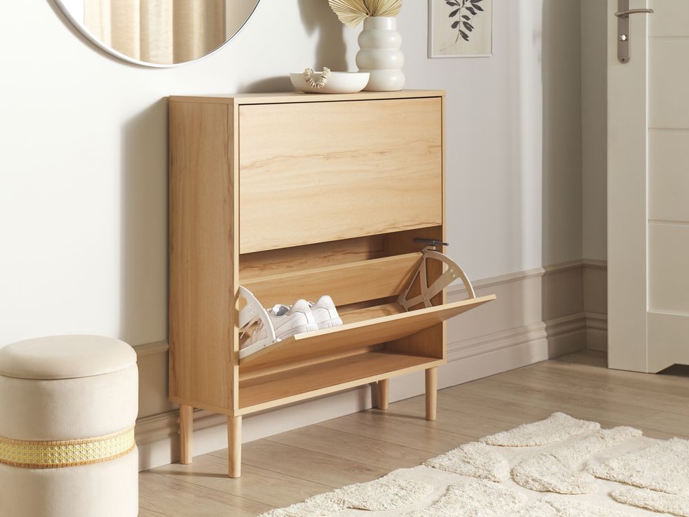 Light oak shoe cabinet store