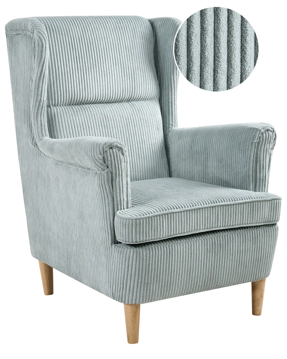 Sillón orejero ABSON Pana Azul claro | Beliani.es