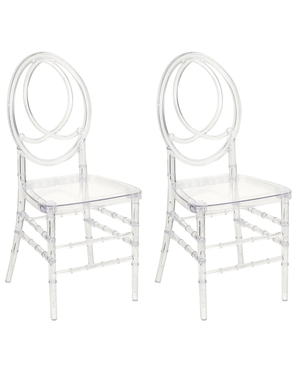 Set of 2 Dining Chairs MIDWAY Transparent | Beliani.co.uk