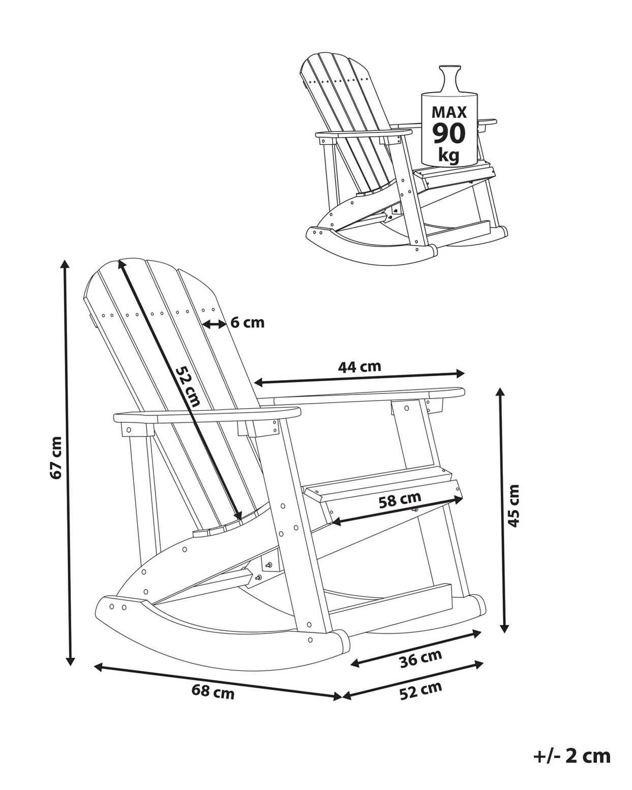 Garden Kids Rocking Chair Light Blue ADIRONDACK | Beliani.co.uk